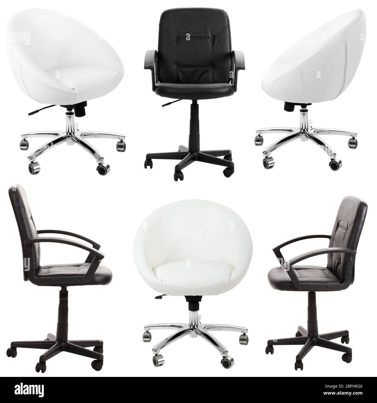 Collage of different chairs isolated on white Stock Photo - Alamy