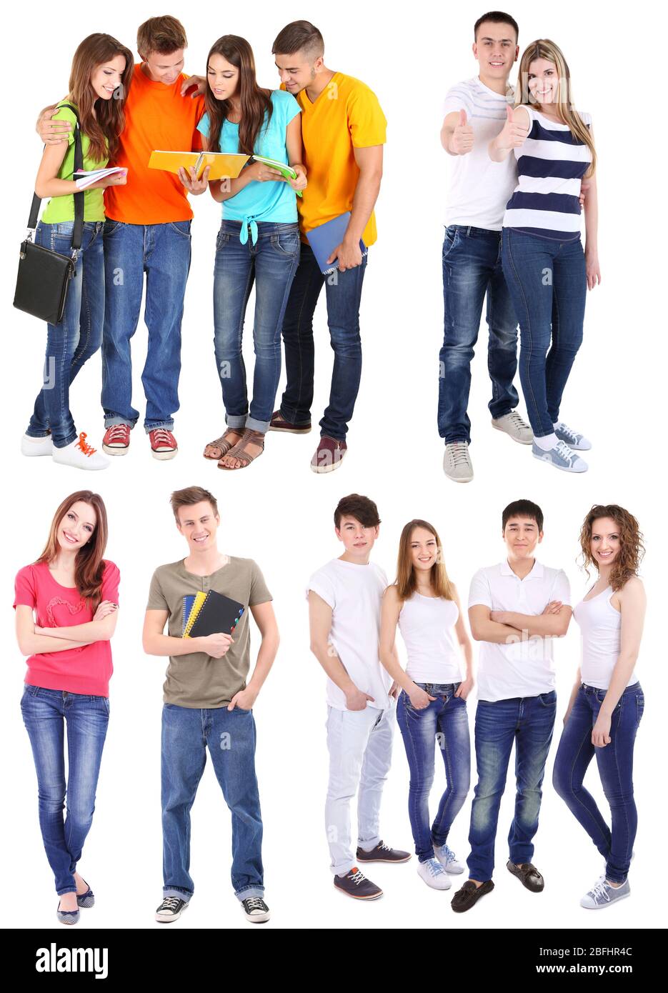 Collage of young students isolated on white Stock Photo - Alamy