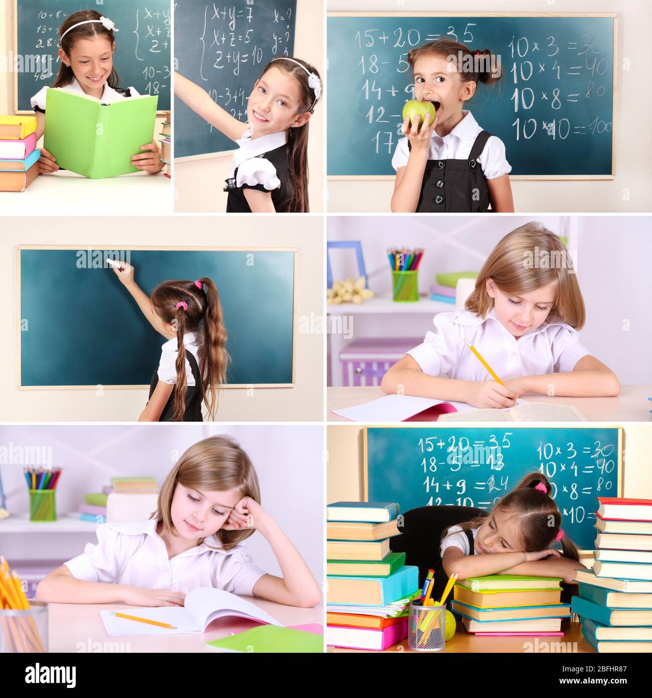 Collage of school children close-up Stock Photo - Alamy