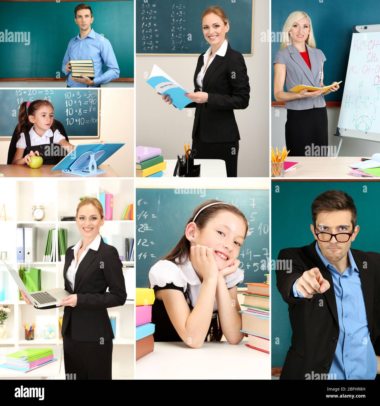School time collage close-up Stock Photo - Alamy