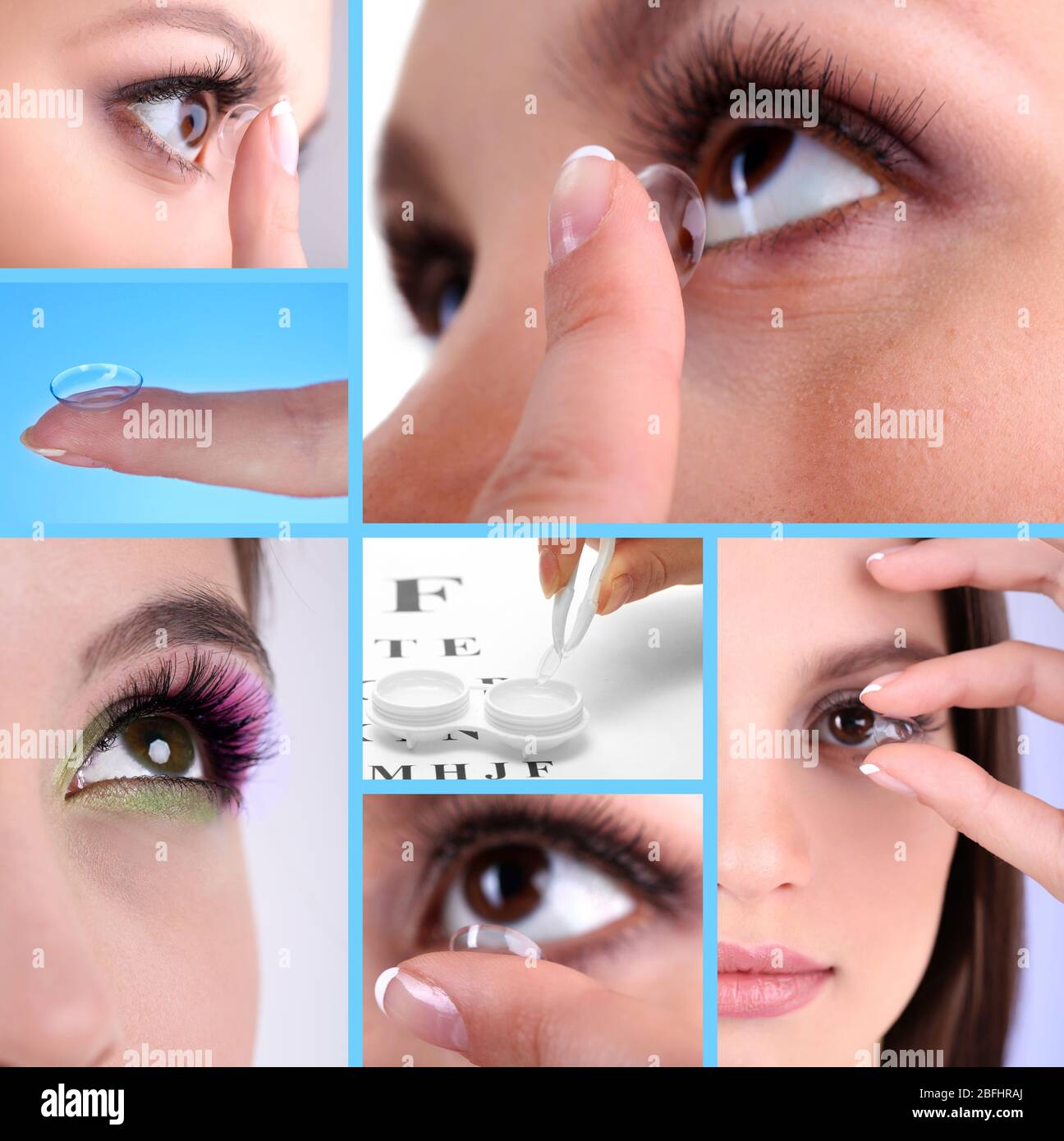 Contact lens collage Stock Photo - Alamy