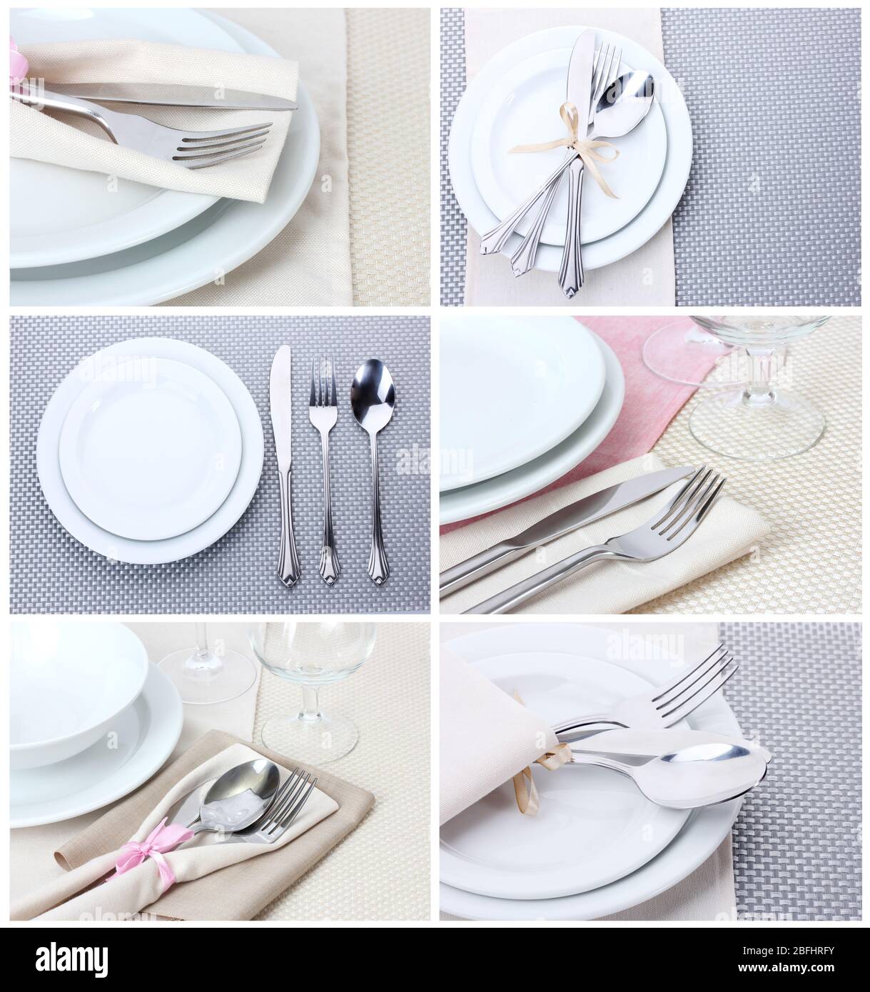 Collage of table setting Stock Photo - Alamy