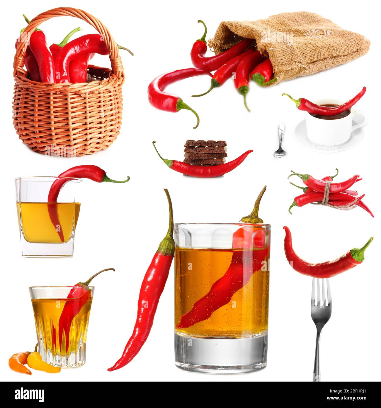 Red hot chili pepper collage Stock Photo - Alamy