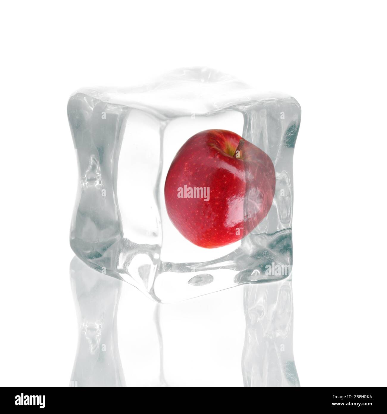 Ice cube and apple isolated on white Stock Photo - Alamy