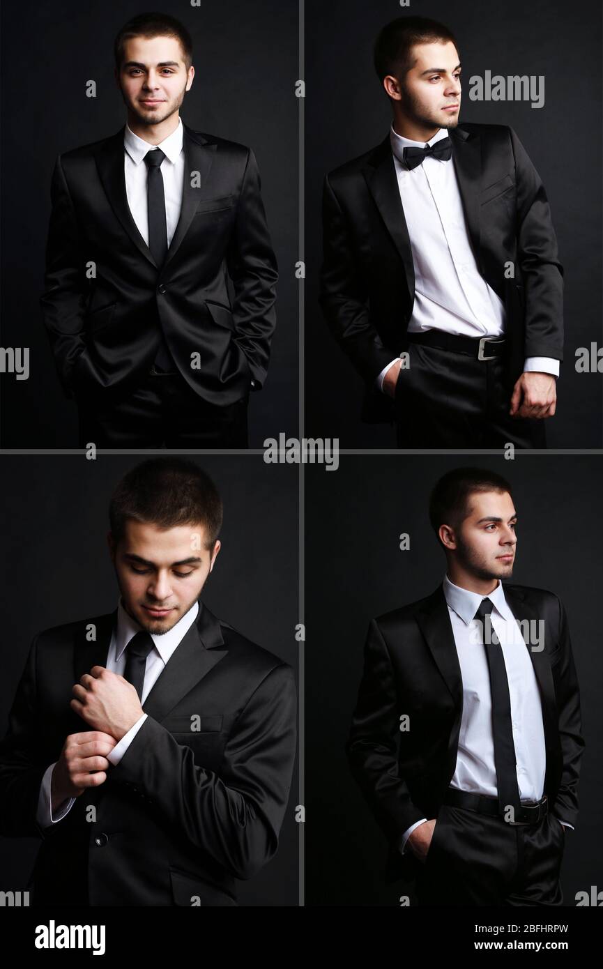 Snapshot of model. Handsome man on black background Stock Photo - Alamy