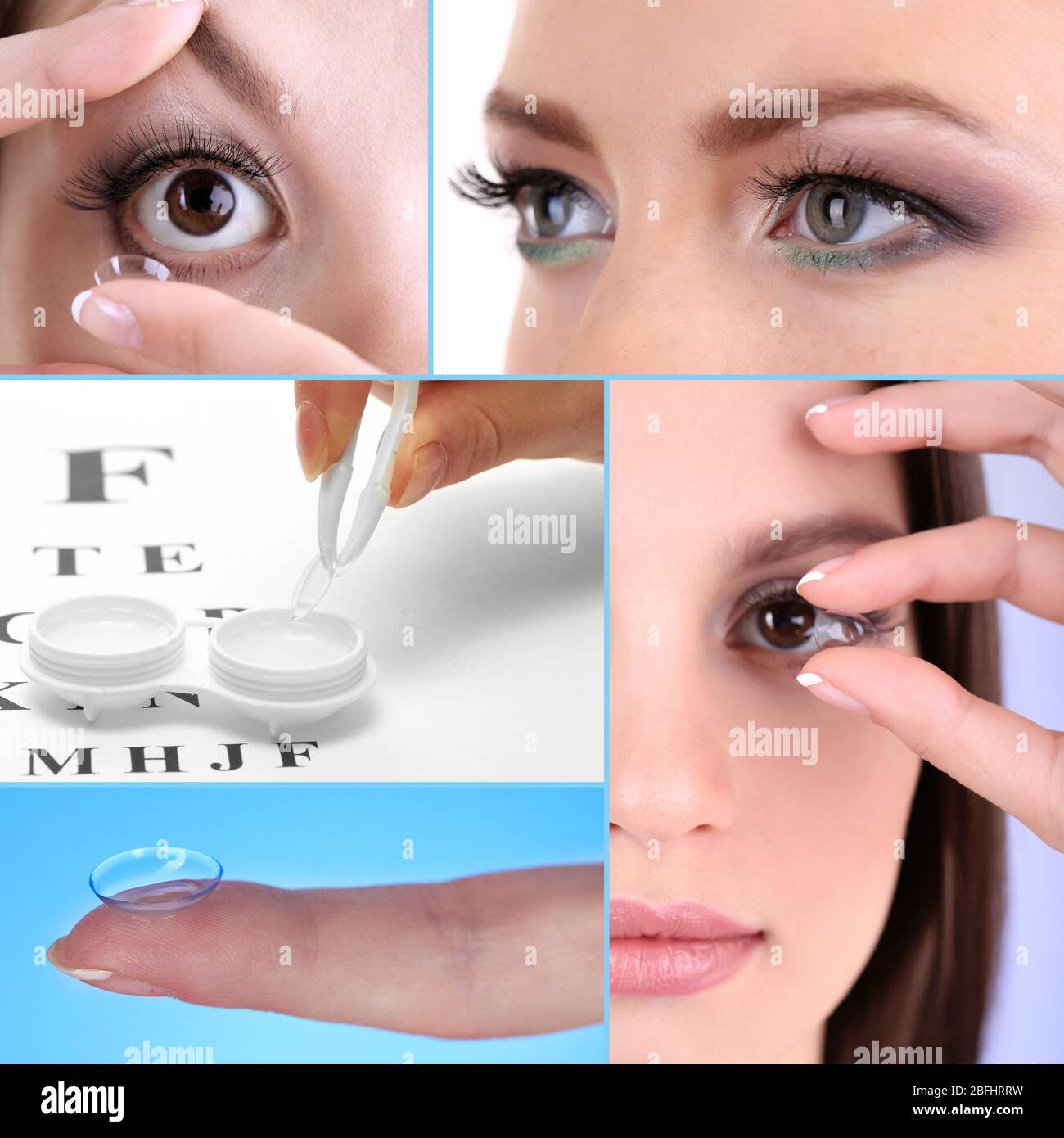 Contact lens collage Stock Photo - Alamy