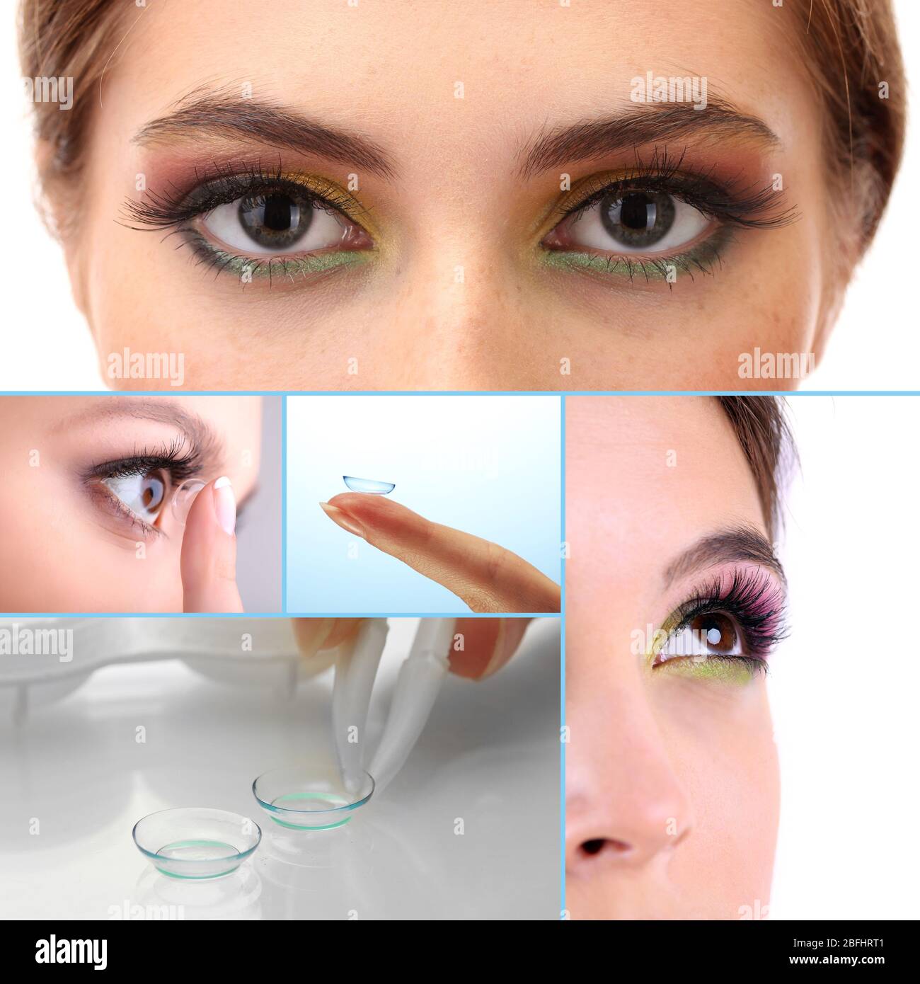 Contact lens collage Stock Photo - Alamy