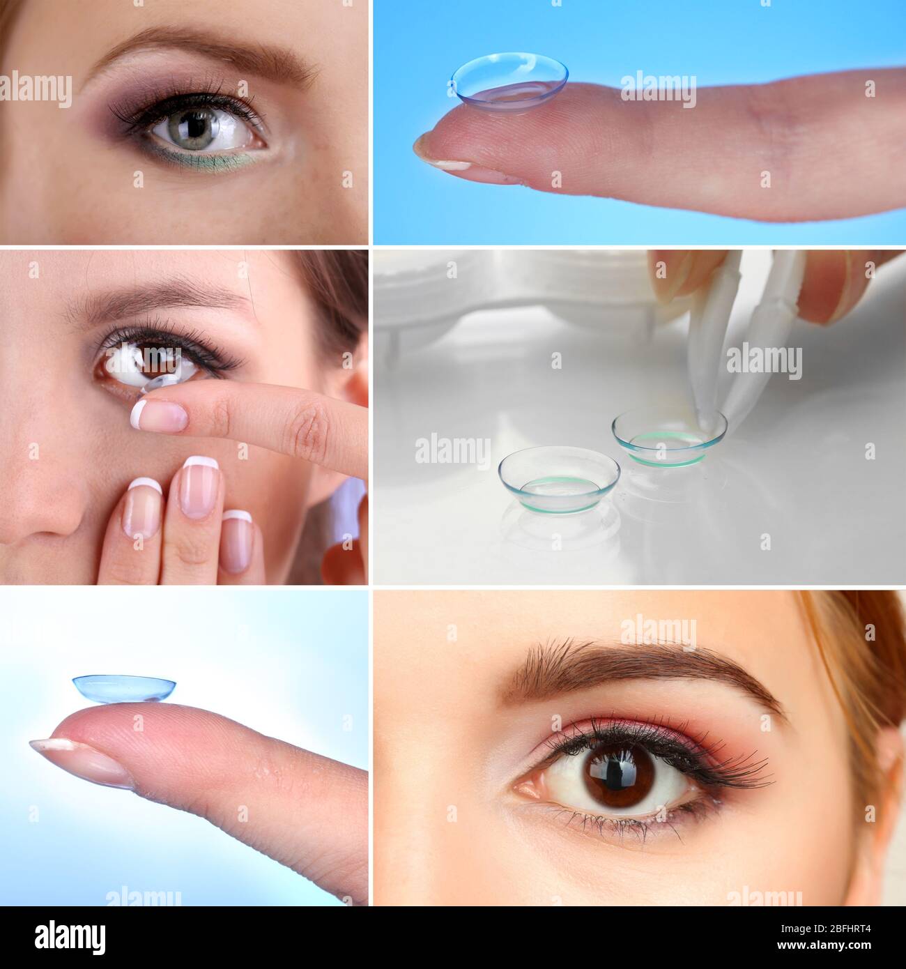 Contact lens collage Stock Photo - Alamy