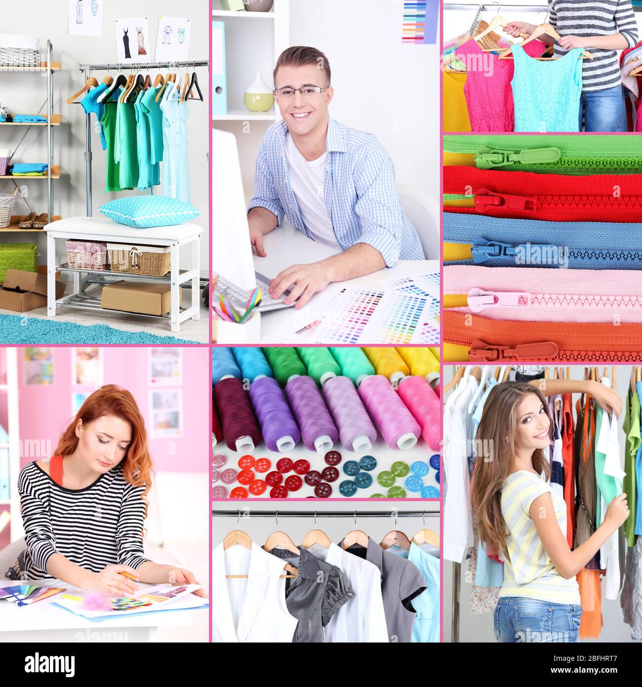 Collage of clothing designer Stock Photo - Alamy