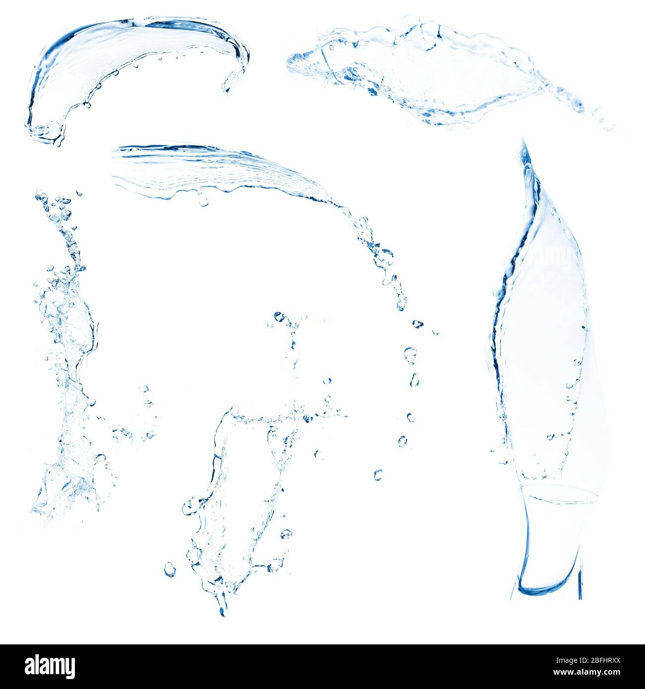 Water splashing collage, isolated on white Stock Photo - Alamy