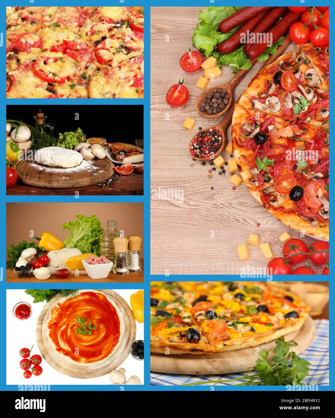 Collage of preparing pizza Stock Photo - Alamy