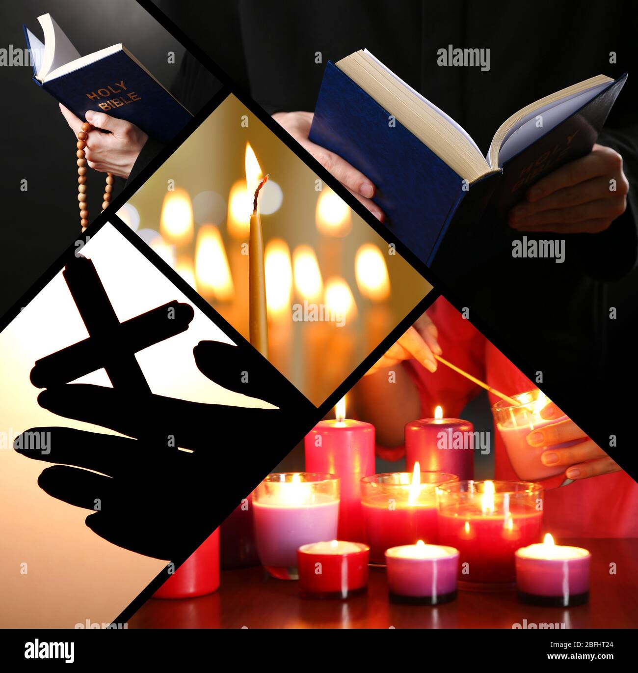 Religion collage Stock Photo - Alamy