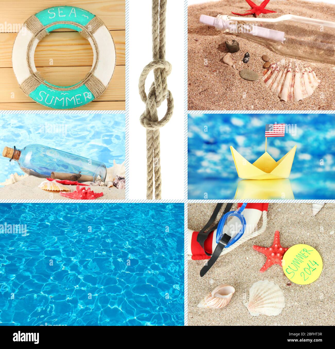 Sea theme collage Stock Photo - Alamy