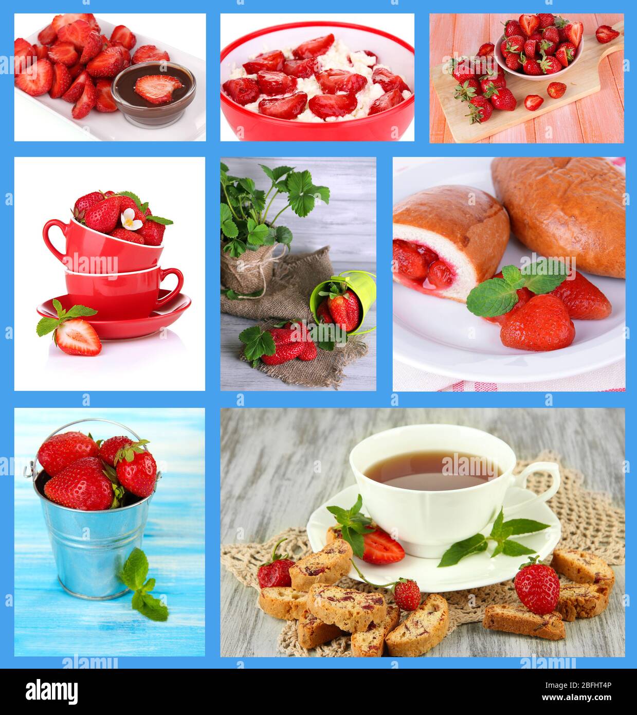 Collage of fresh strawberry Stock Photo - Alamy