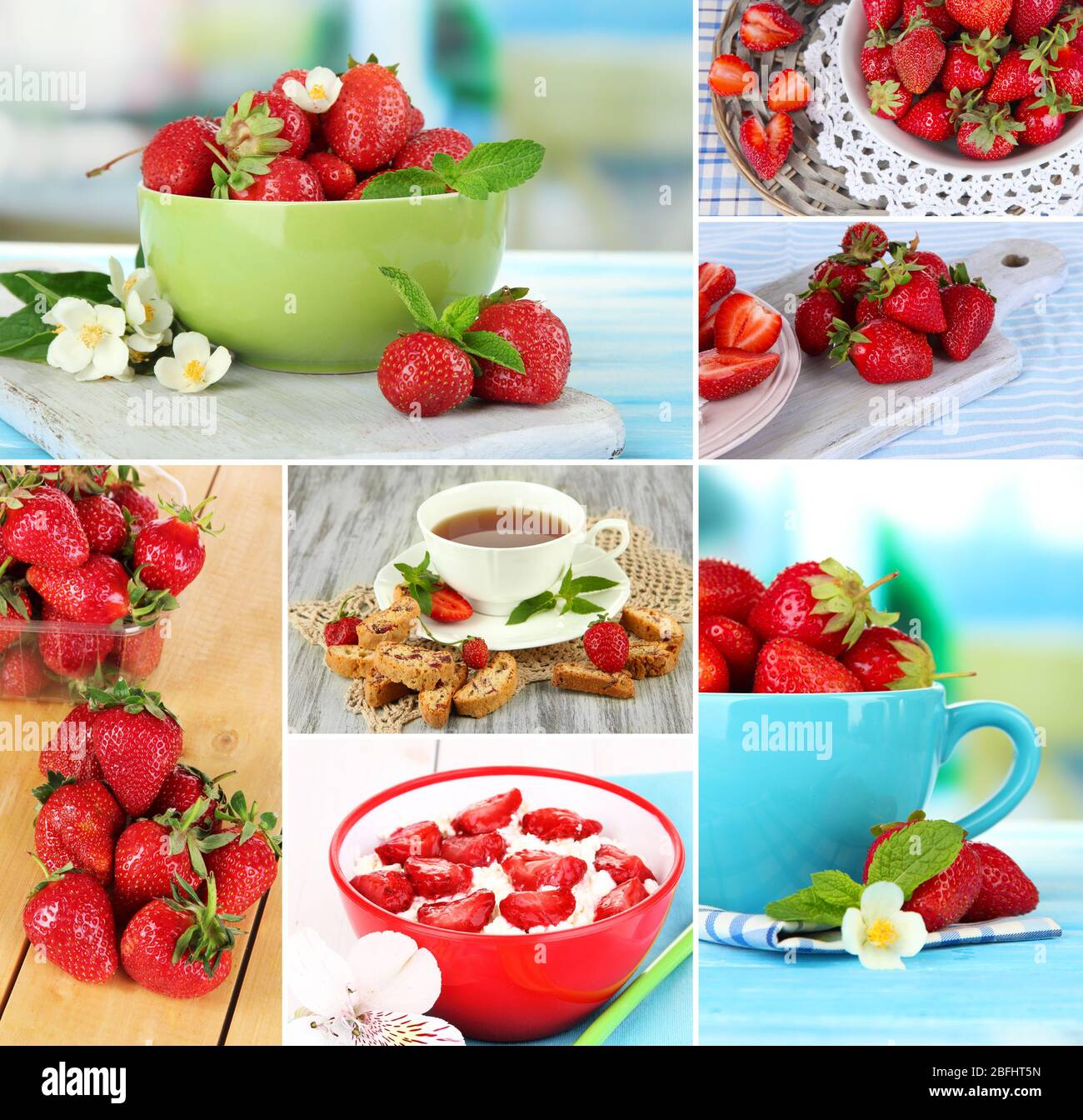Collage of fresh strawberry Stock Photo - Alamy