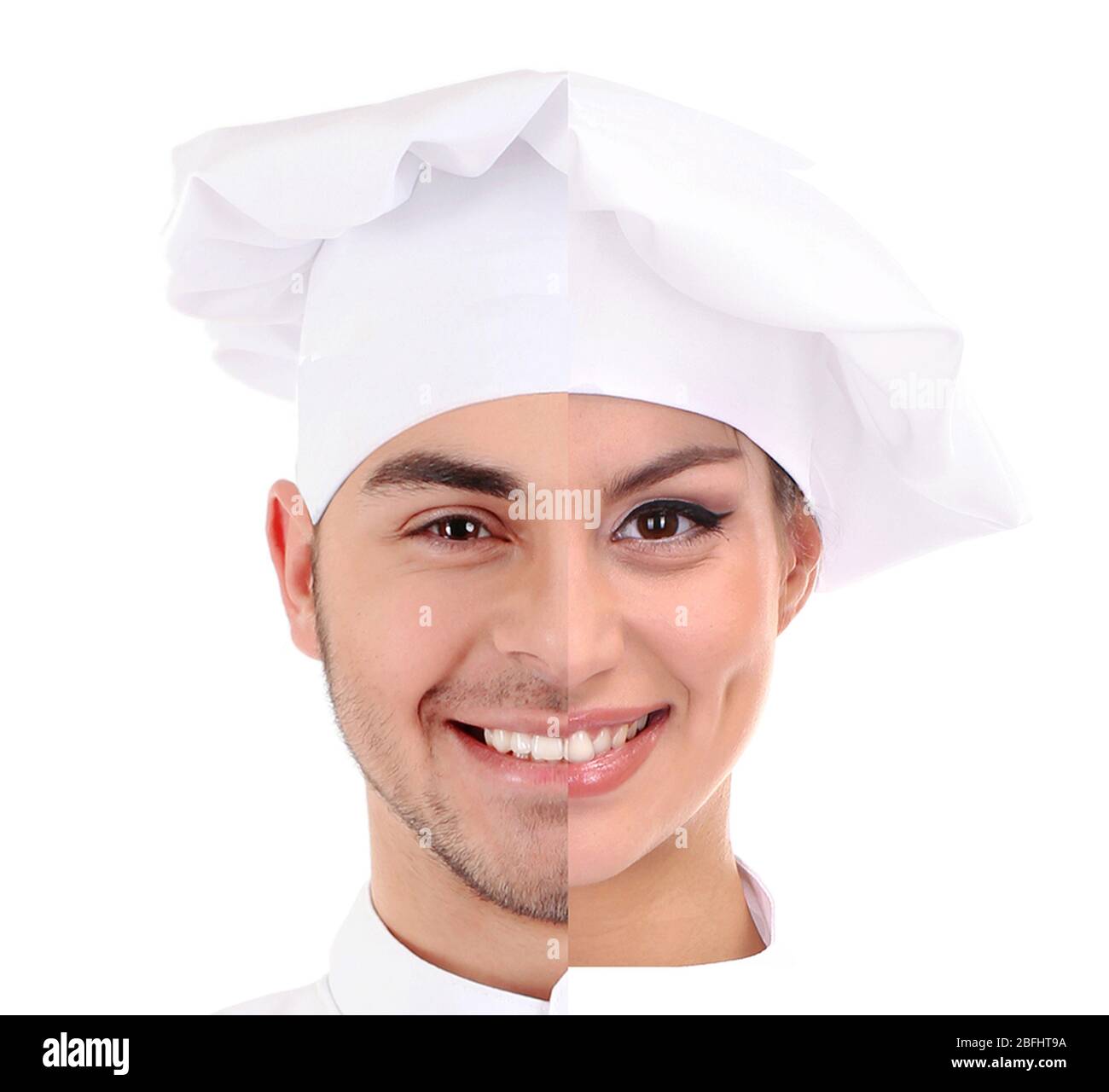 Unity concept. Half of man and woman Stock Photo - Alamy