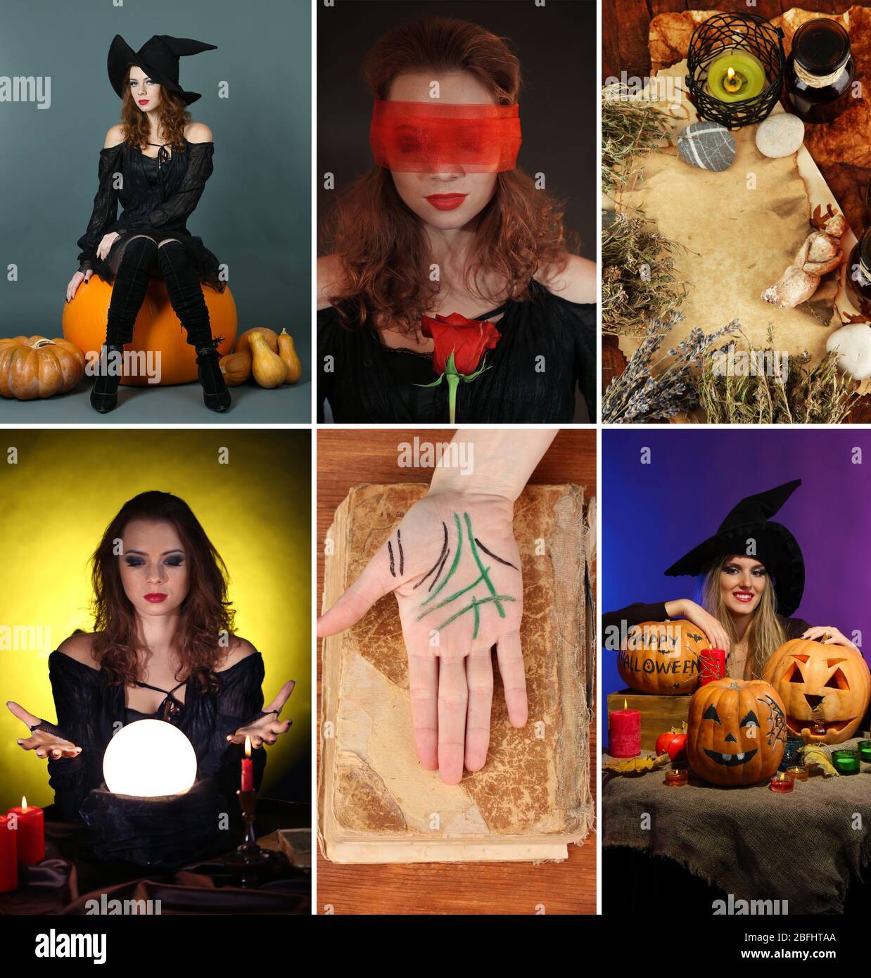Dark magic and witch collage Stock Photo - Alamy