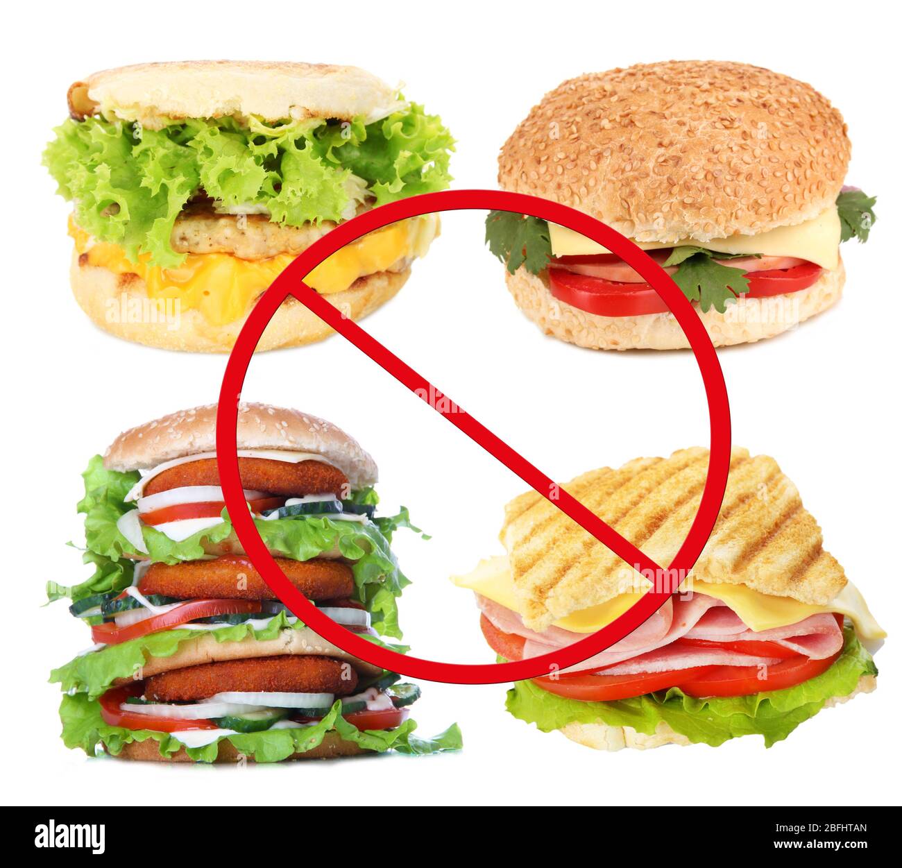 Concept of unhealthy food isolated on white Stock Photo - Alamy