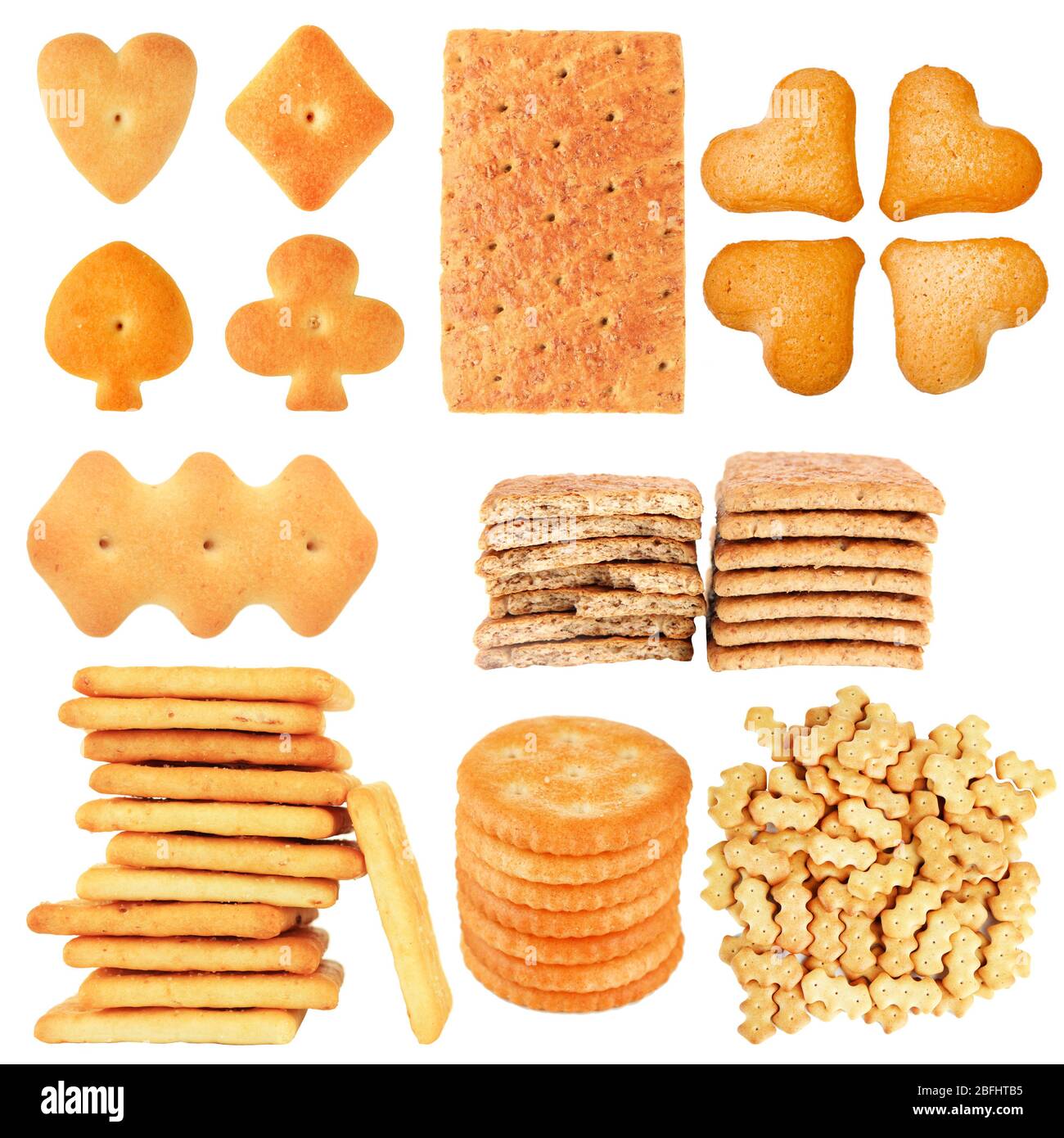 Collage of tasty cookies isolated on white Stock Photo - Alamy