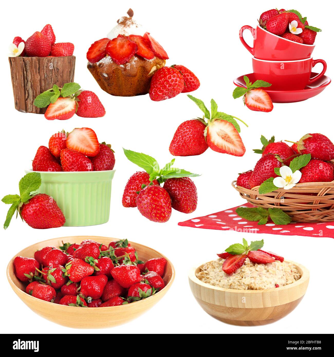 Collage of fresh strawberry Stock Photo - Alamy