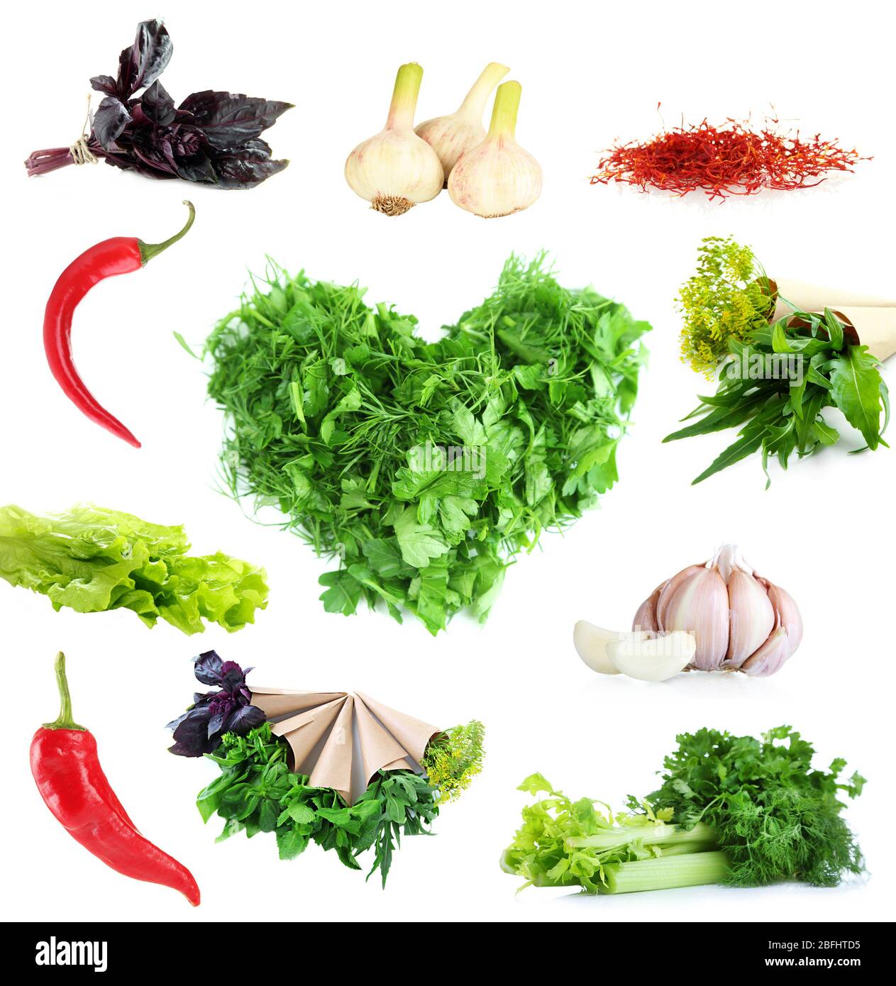 Collage of herbs and spices isolated on white Stock Photo - Alamy