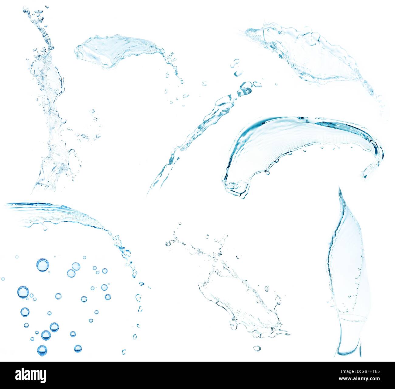 Water splashing collage, isolated on white Stock Photo - Alamy