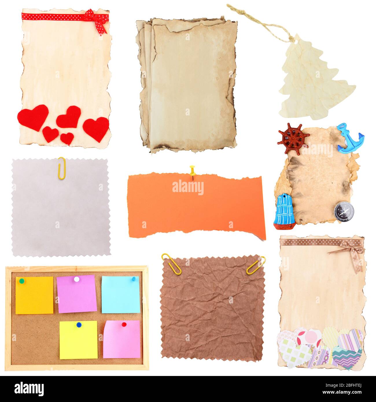 Collage of different kind of paper Stock Photo - Alamy