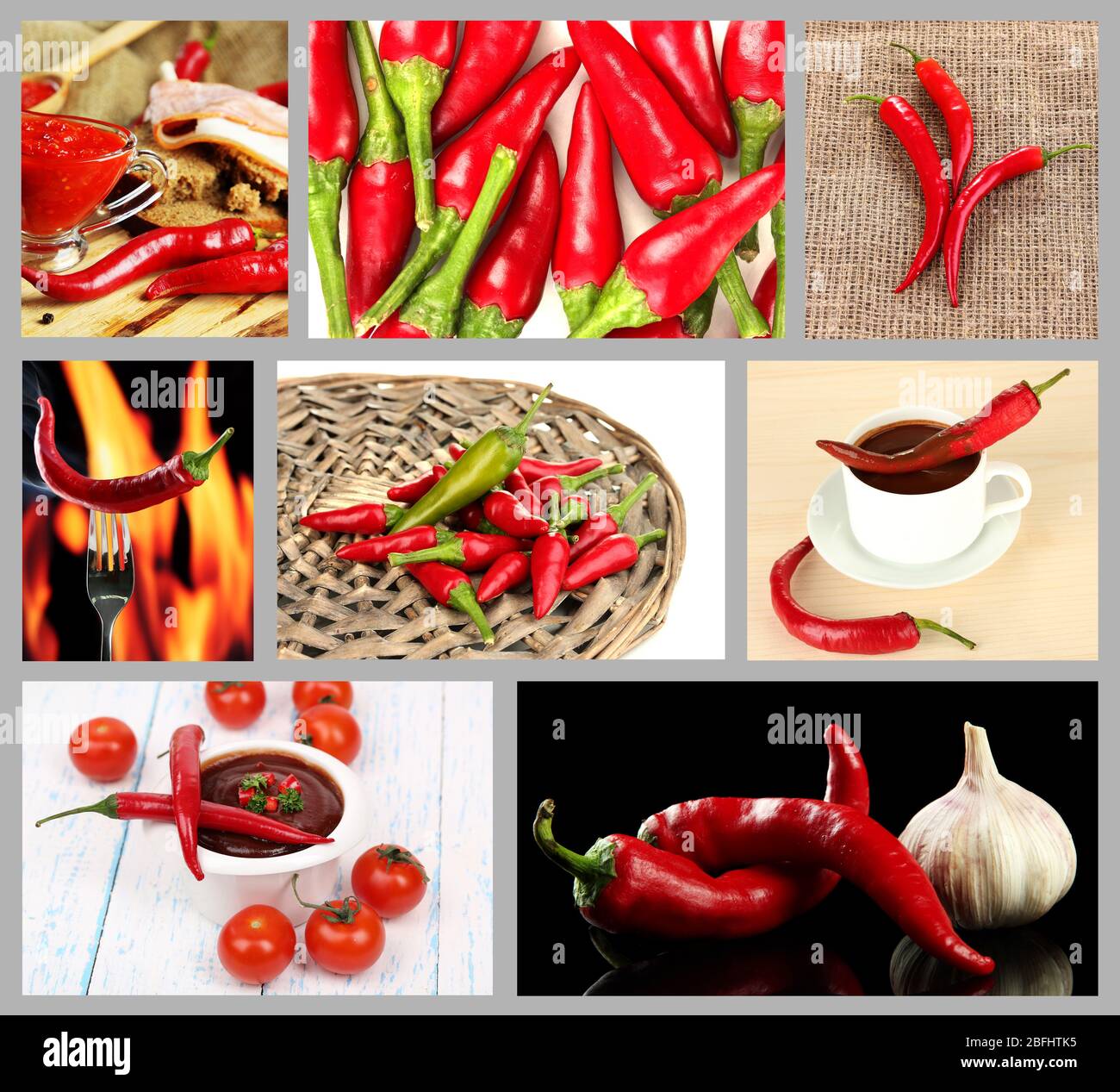 Red hot chili pepper collage Stock Photo - Alamy
