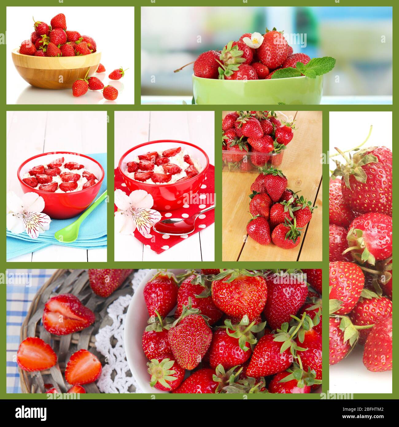 Collage of fresh strawberry Stock Photo - Alamy
