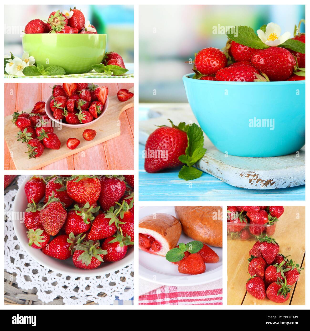 Collage of fresh strawberry Stock Photo - Alamy