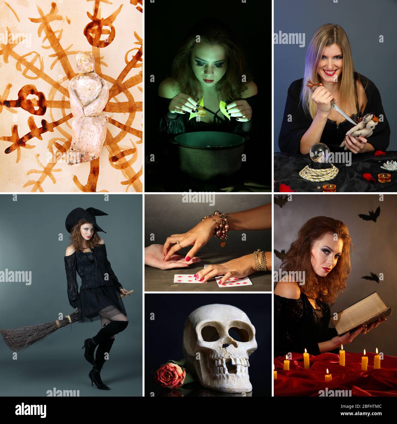 Dark magic and witch collage Stock Photo - Alamy