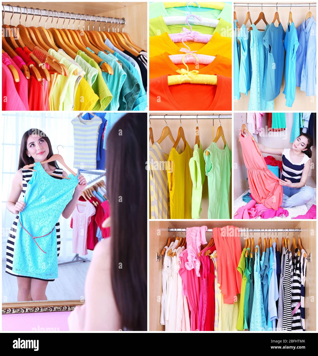 Collage of clothing closeup Stock Photo - Alamy