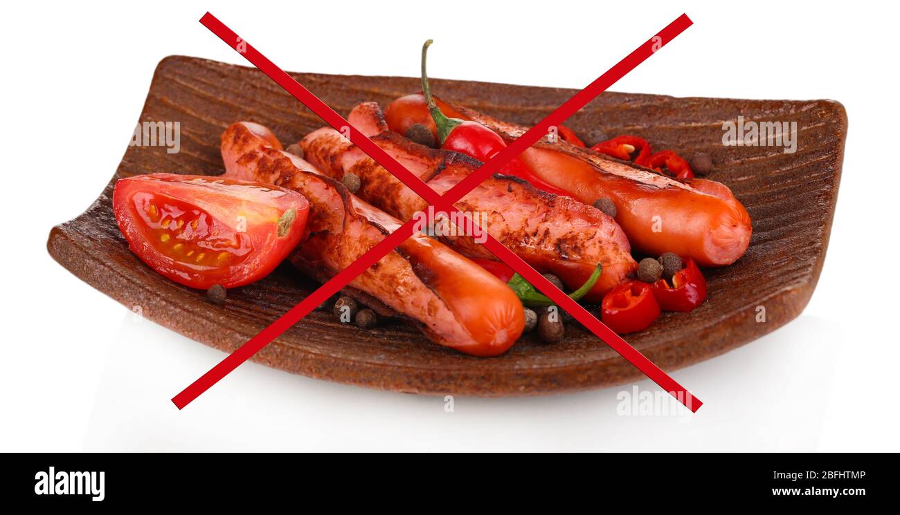 Concept of unhealthy food isolated on white Stock Photo - Alamy