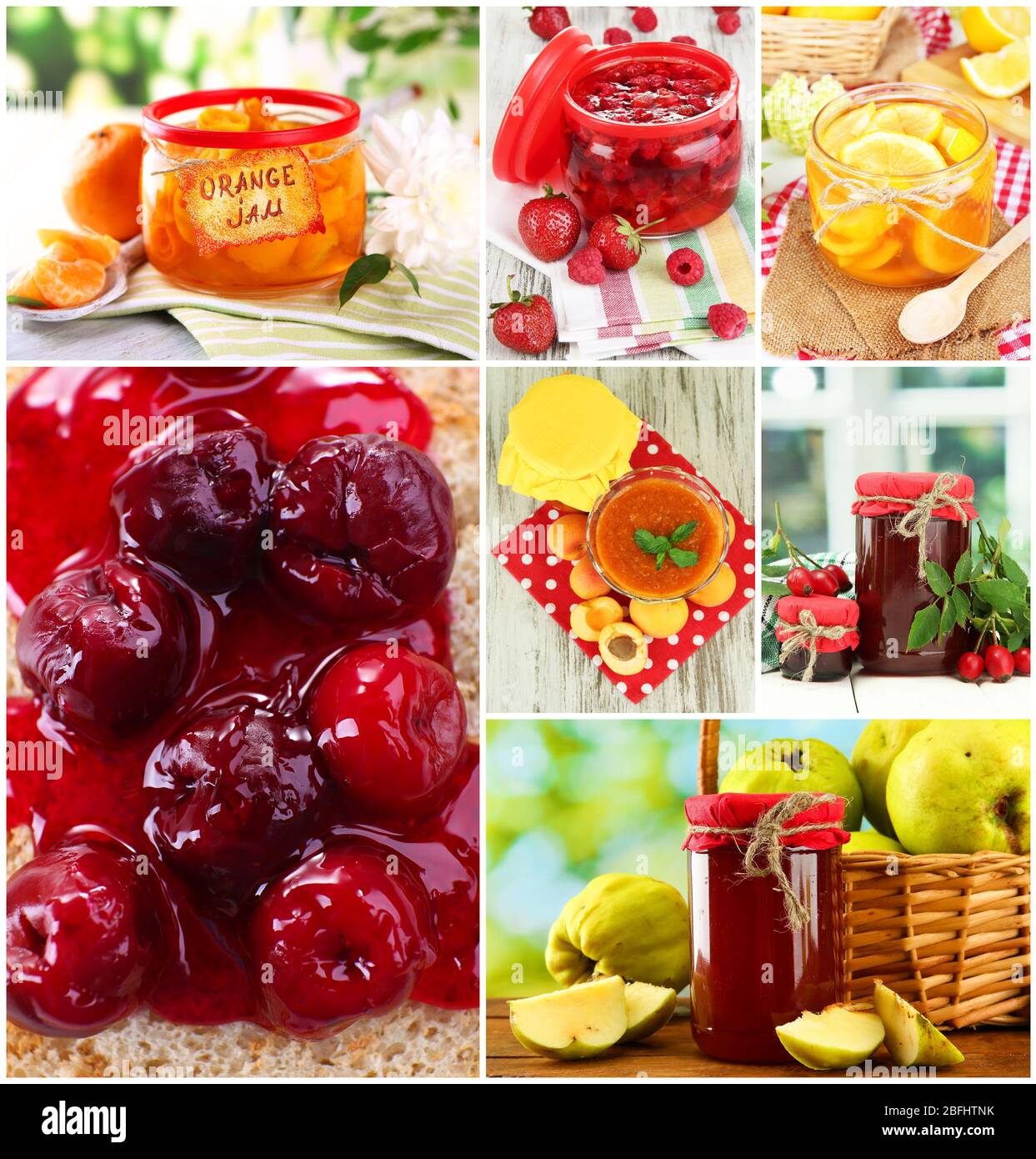 Sweet jam collage Stock Photo - Alamy