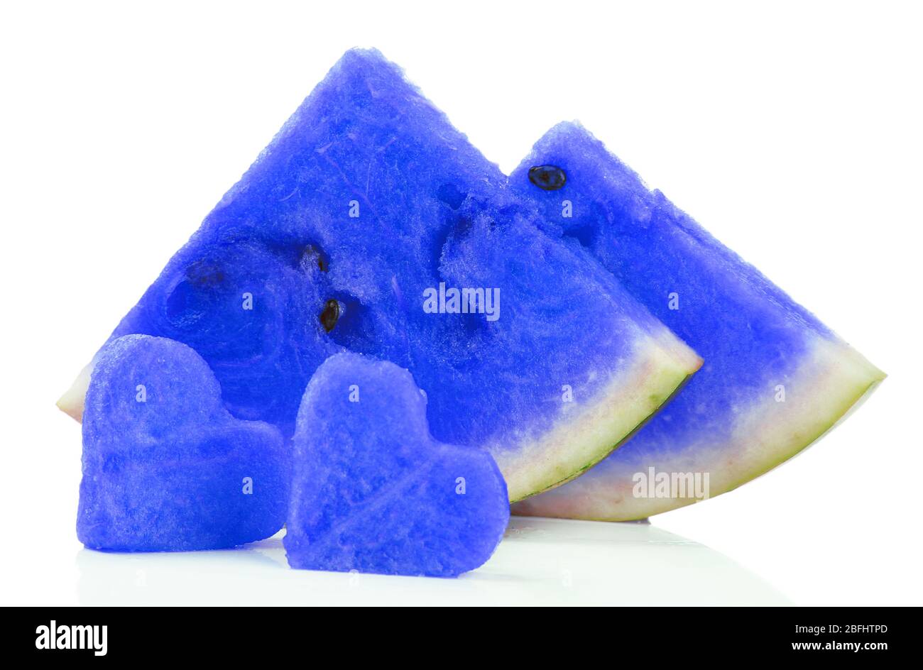 Blue watermelon slices isolated on white Stock Photo - Alamy