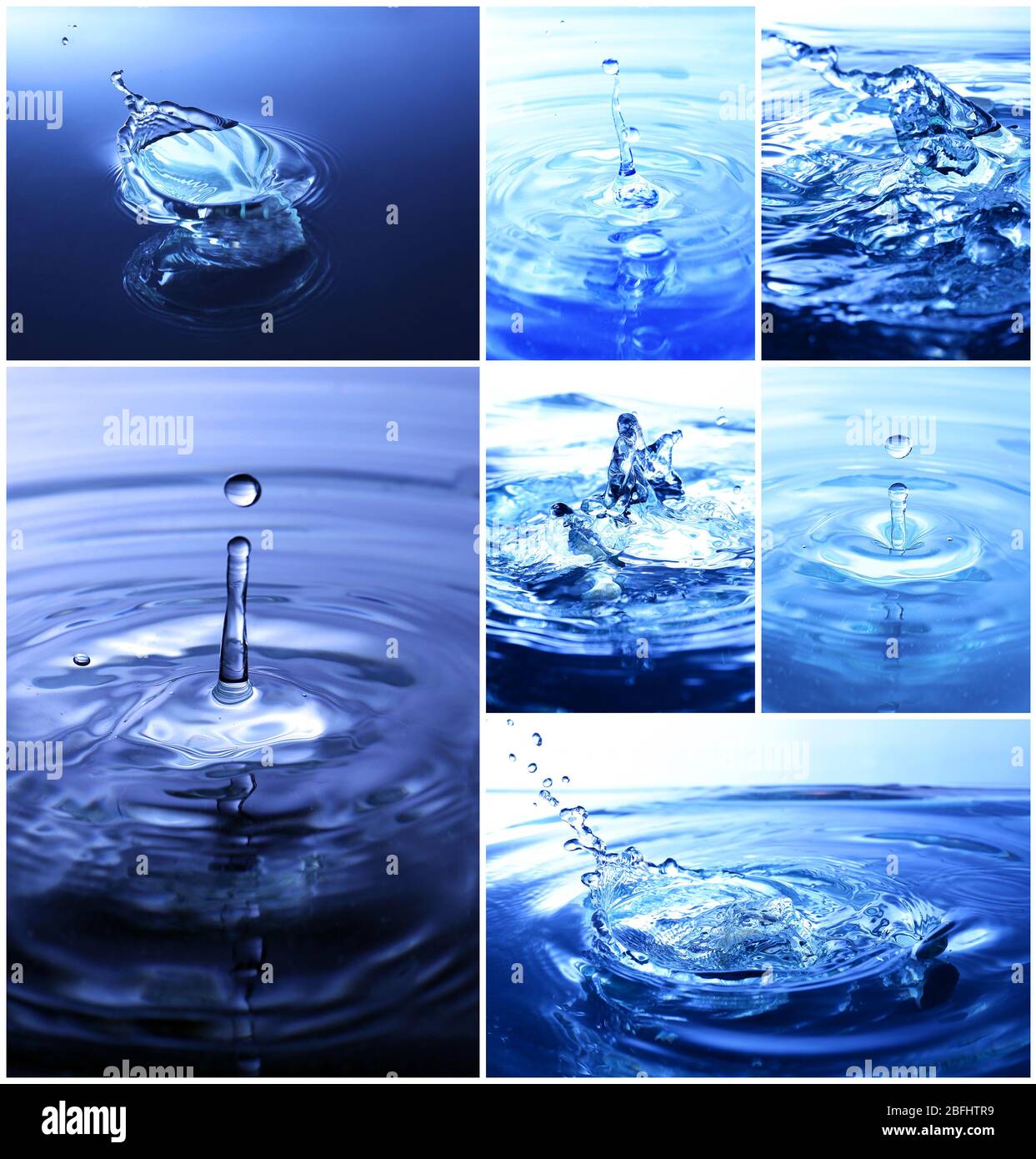 Collage of water drops close-up Stock Photo - Alamy