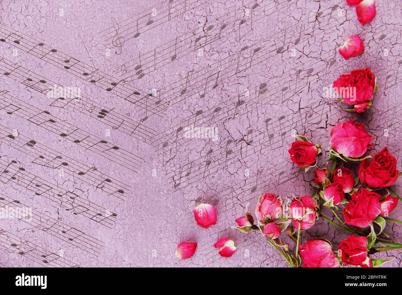 Pink roses music notes hi-res stock photography and images - Alamy