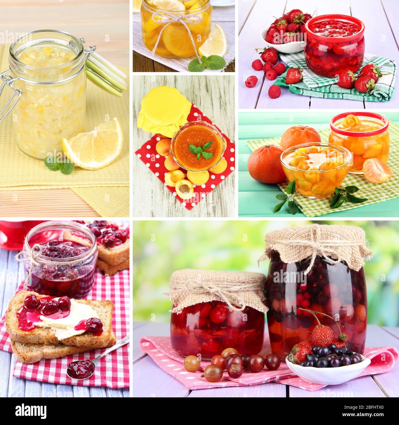 Sweet jam collage Stock Photo - Alamy