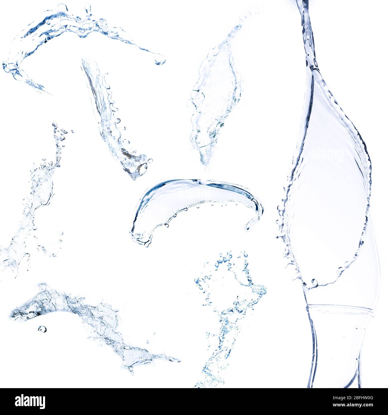 Water splashes isolated on white Stock Photo - Alamy