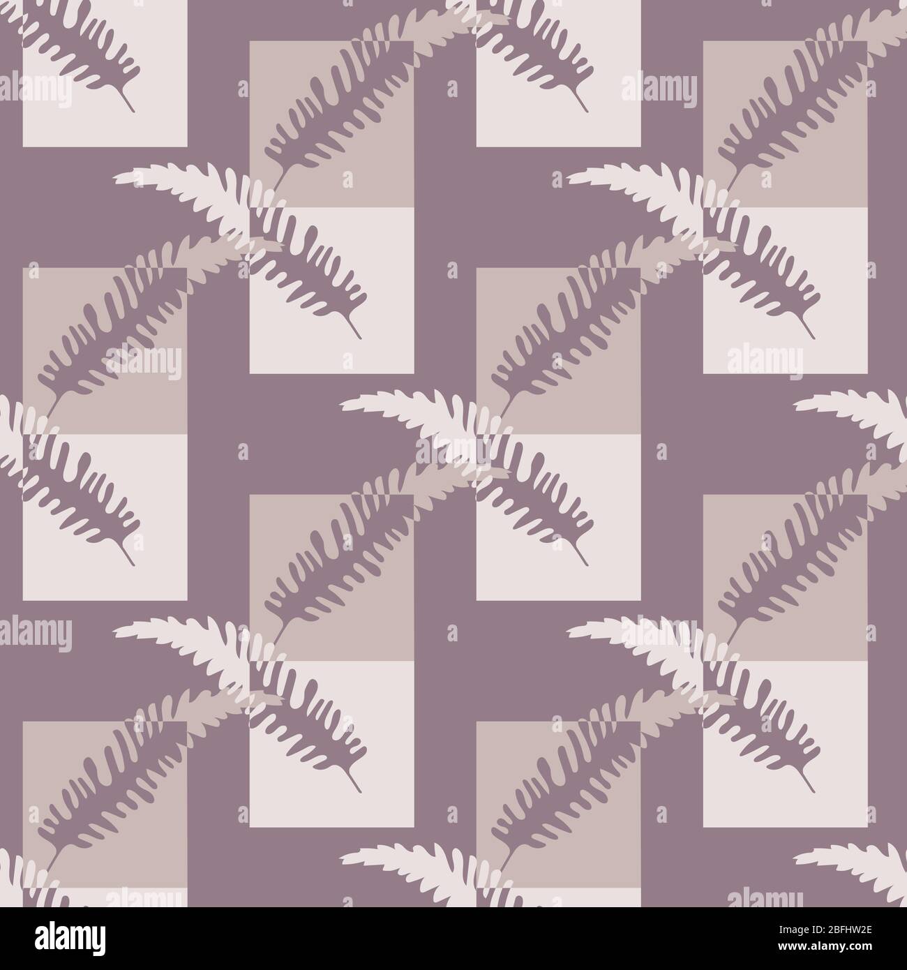 Abstract fern leaves vector seamless pattern background. Geometric ...
