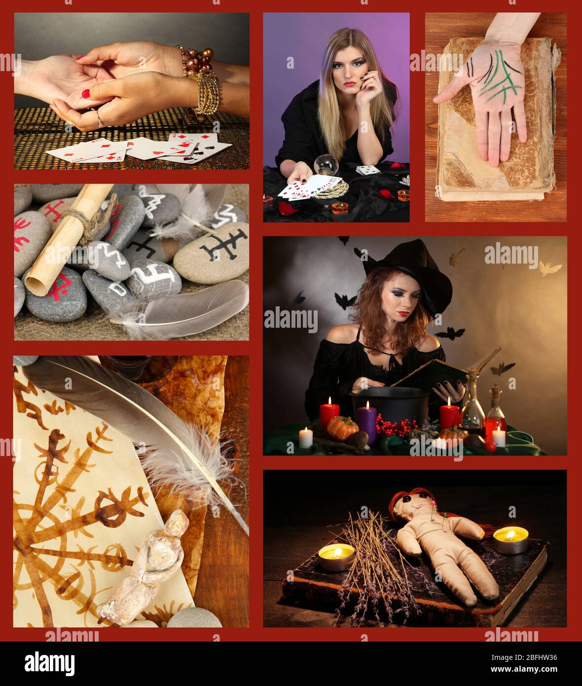 Dark magic and witch collage Stock Photo - Alamy