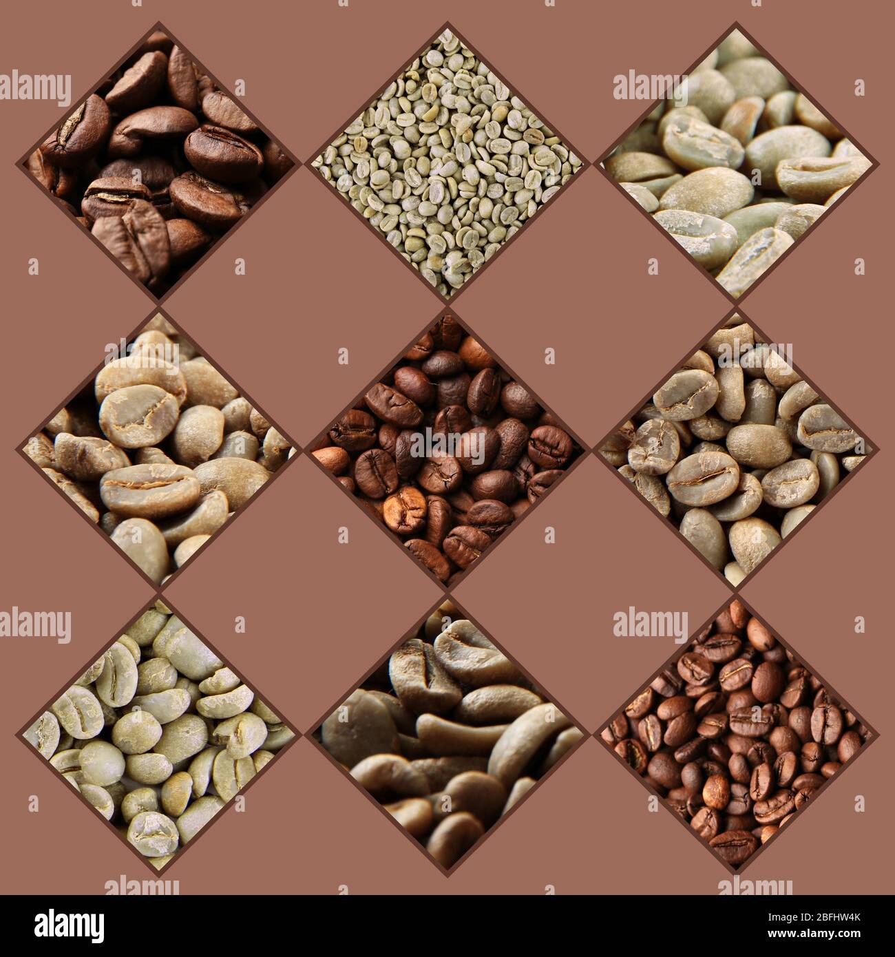 Collage of different coffee beans Stock Photo - Alamy