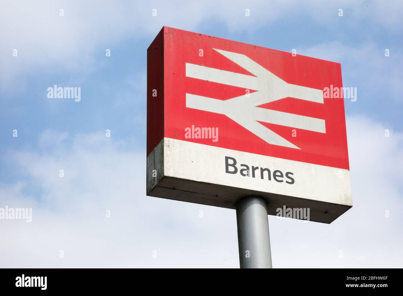 Old National Rail signage outside Barnes Station, London, SW13, UK ...