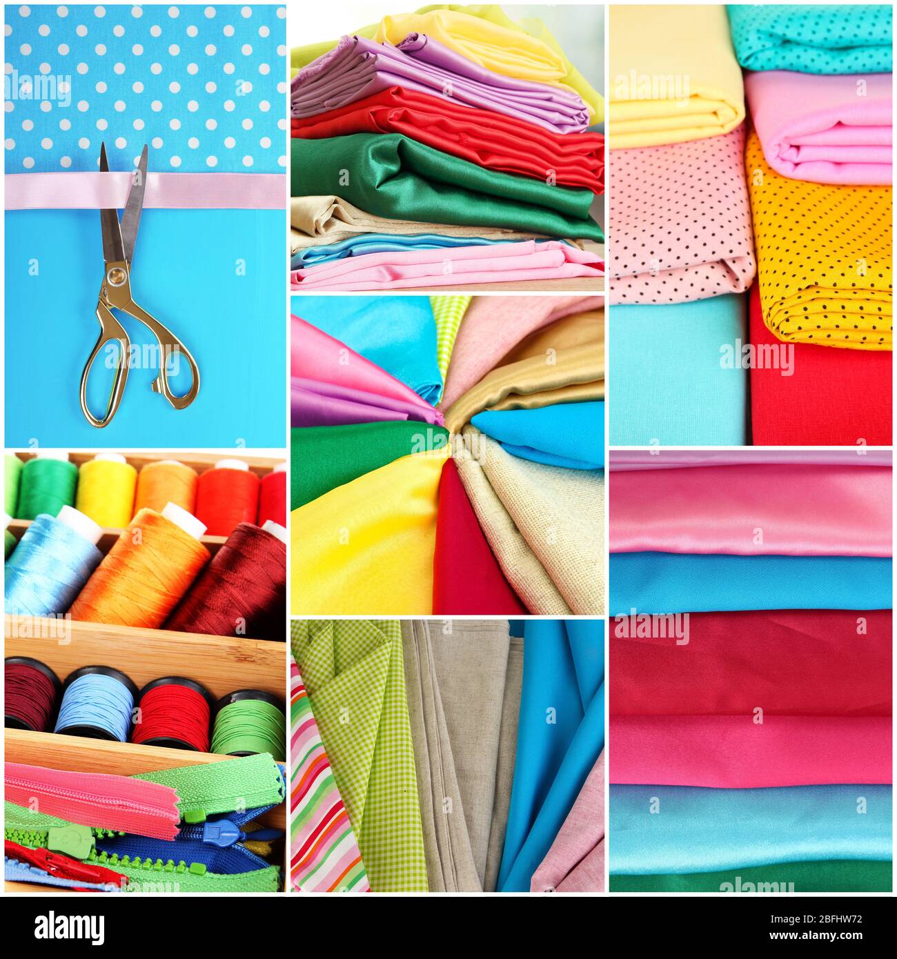 Fashion design collage. Sewing items Stock Photo - Alamy