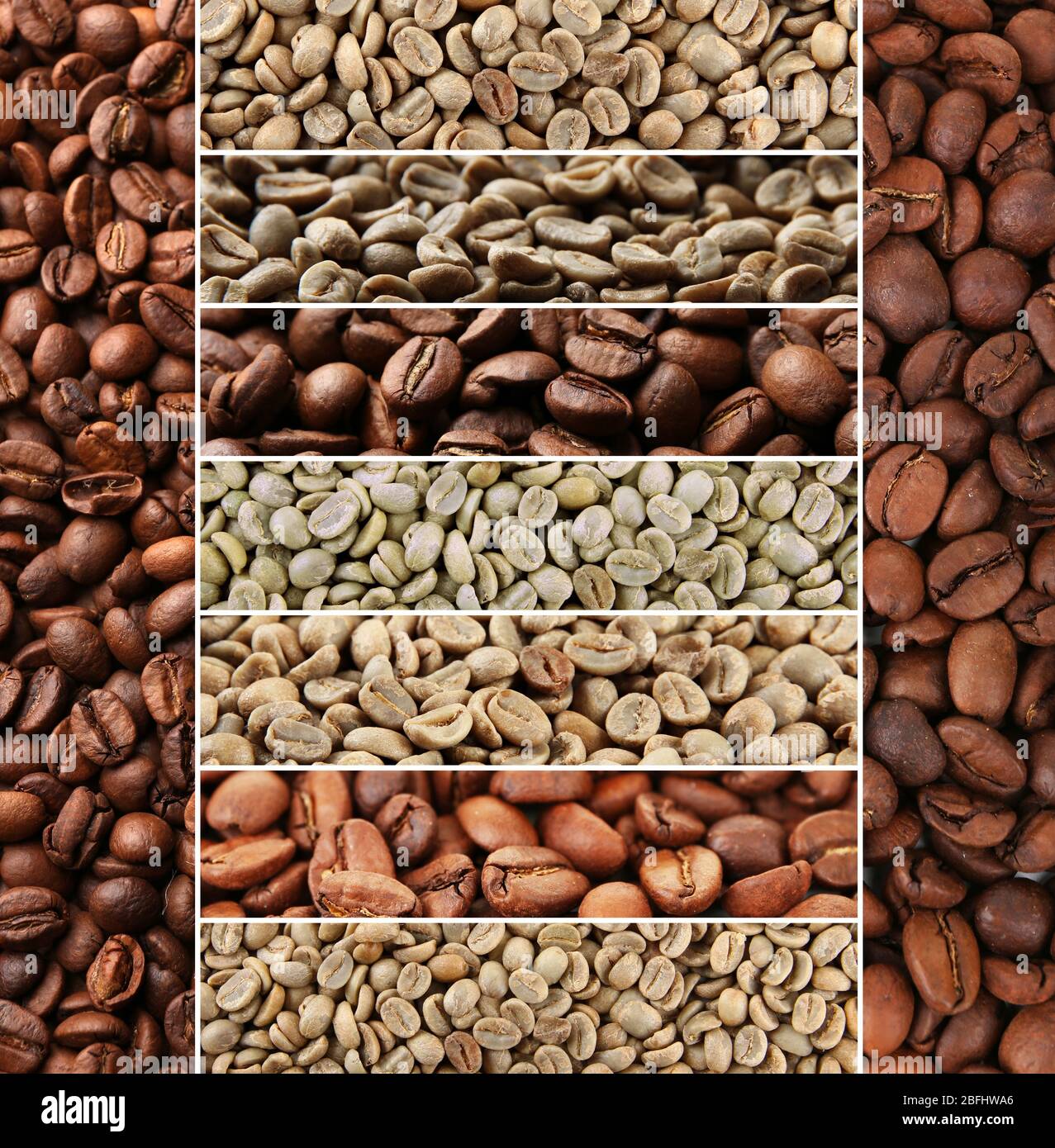 Collage of different coffee beans Stock Photo - Alamy