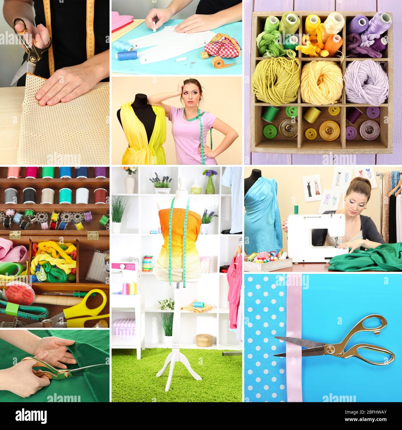 Woman collage scissors hi-res stock photography and images - Alamy