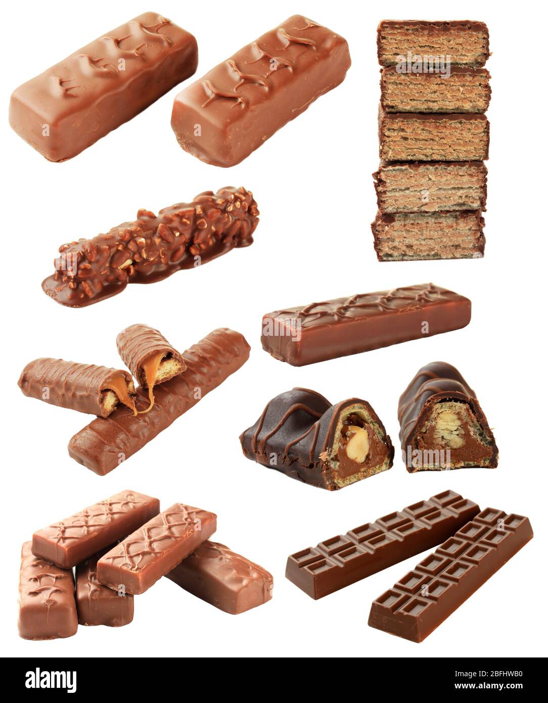 Many tasty chocolate bars Cut Out Stock Images & Pictures - Alamy