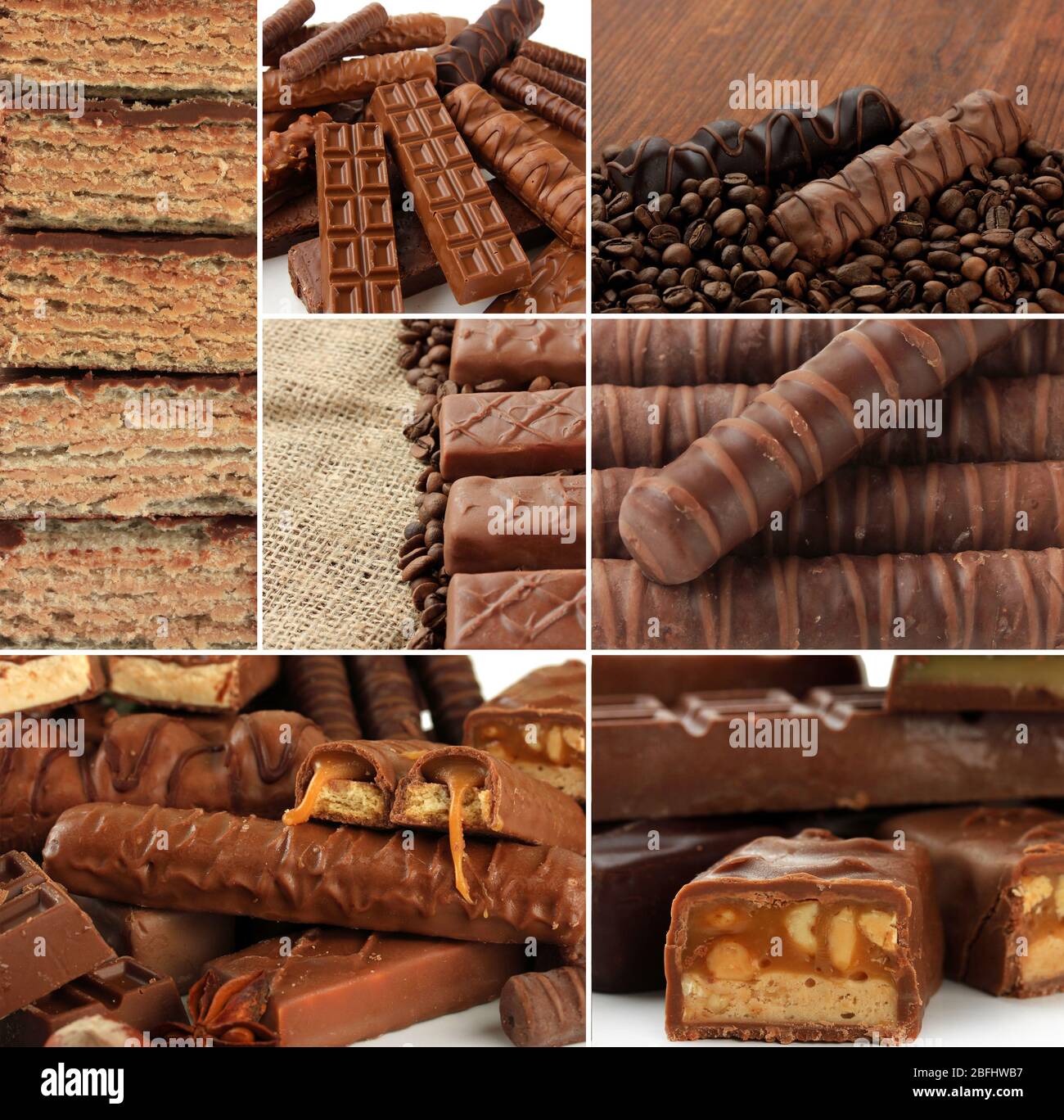 Collage of chocolate bars Stock Photo - Alamy