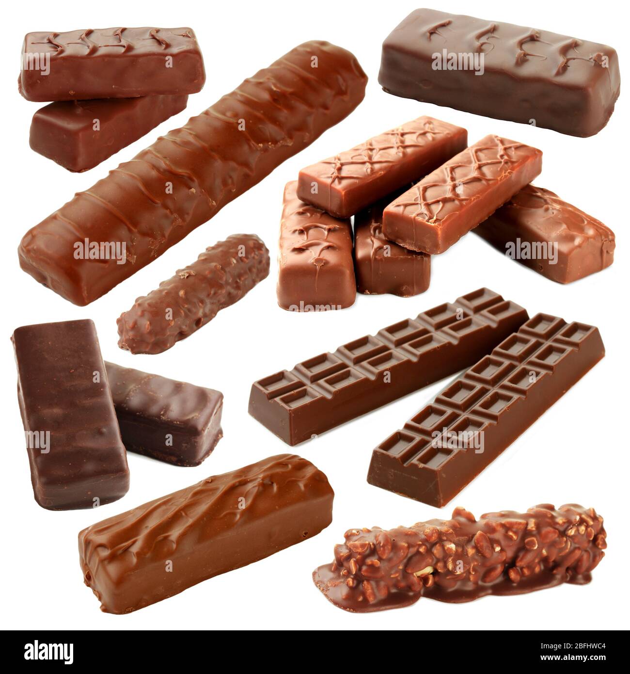 Many tasty chocolate bars Cut Out Stock Images & Pictures - Alamy