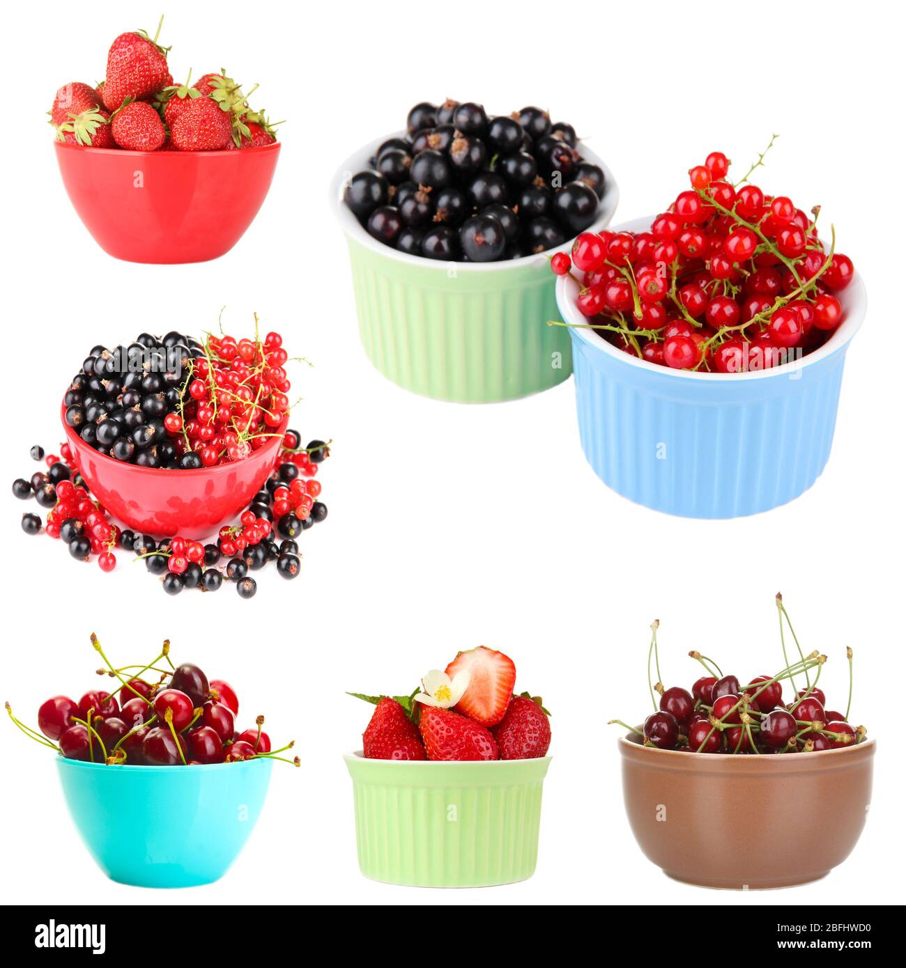 Collage fresh berries on Cut Out Stock Images & Pictures - Alamy
